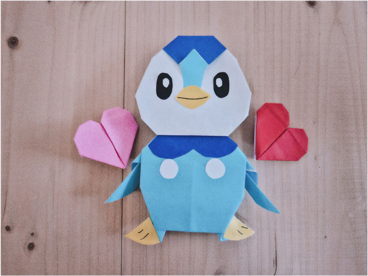 ポッチャマの折り紙は簡単！全身の折り方【ポケモン】 | かんたん工作・折り紙☆選り好み